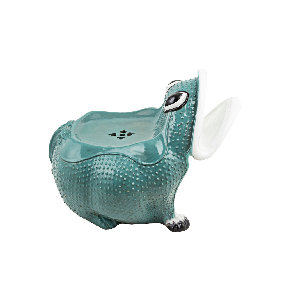 Fauna ceramic frog chair with opened mouth – ilbronzetto