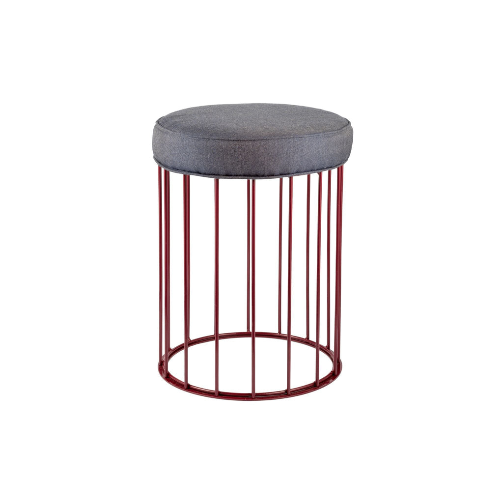Cage wine red iron stool – Bronzetto
