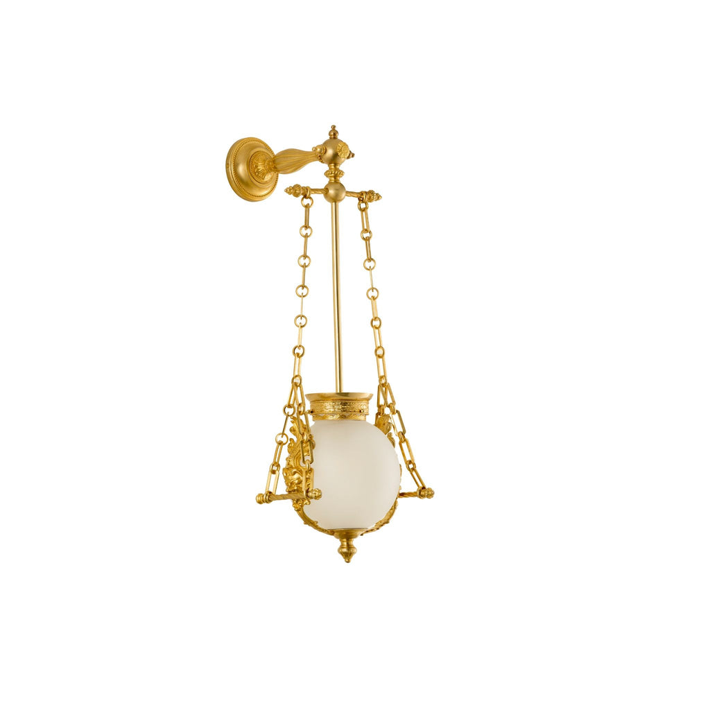 Castle bronze casting sconce with glass sphere – Bronzetto